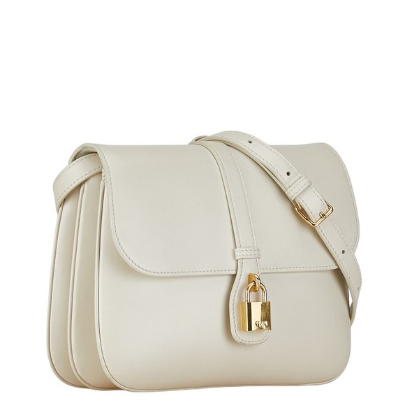 Celine | Bags | Celine Bag Medium Tabou Leather Shoulder White | Poshmark